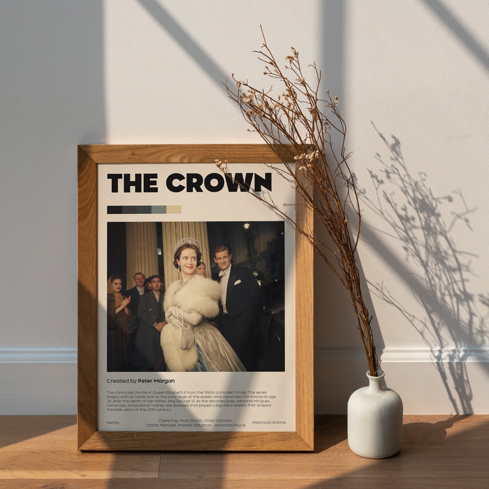 The Crown Peter Morgan Movie Poster Vintage Retro Art Minimalist TV ...