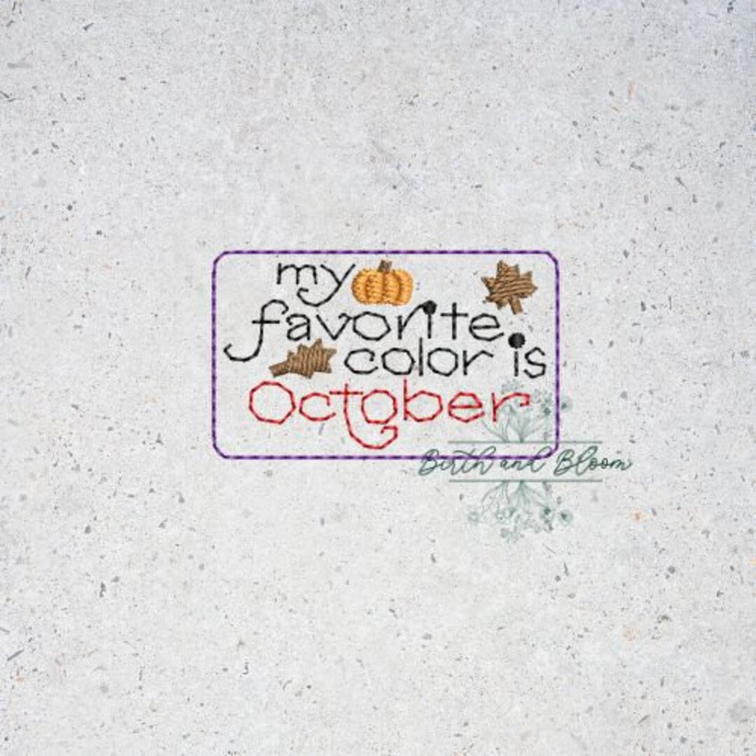 My Favorite Color is October Feltie Design - Etsy