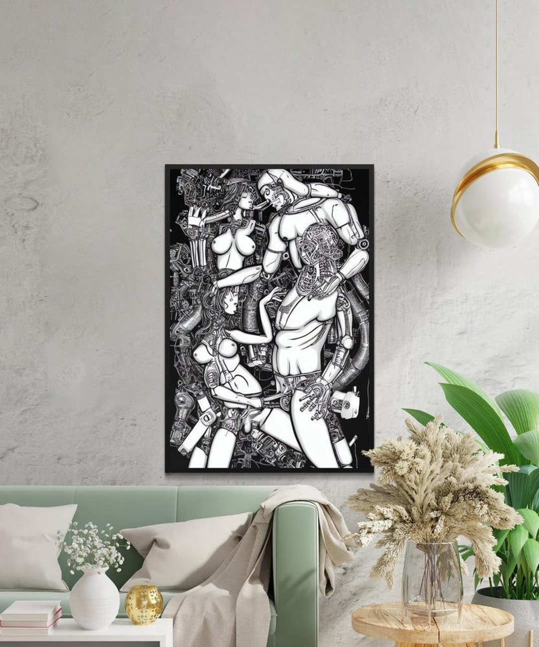 Romantic Line Art Sex Line Art Hot Line Art Adult Wall Art Perfect Canvas Printable Naked