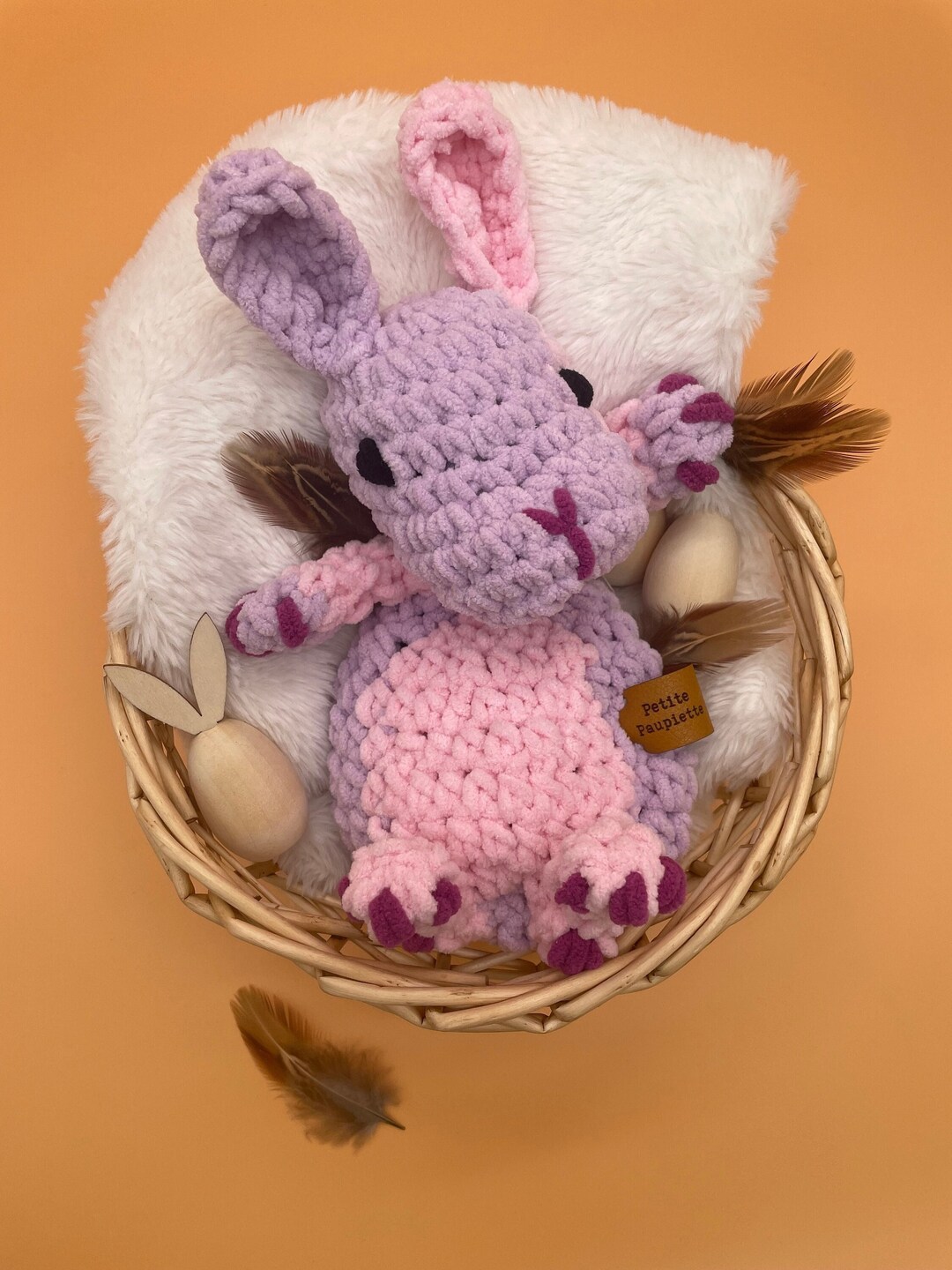 Little Rabbit to Cuddle Baby Comforter Doudou Flat Crochet Snuggler ...