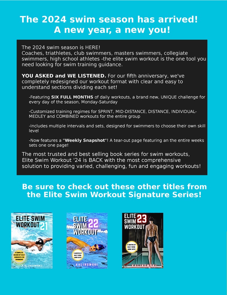 Elite Swim Workout 24 - Etsy