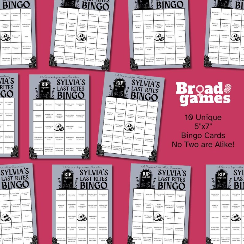 RIP Bachelorette Bingo - Printable Party Game | Fun & Flirty ...