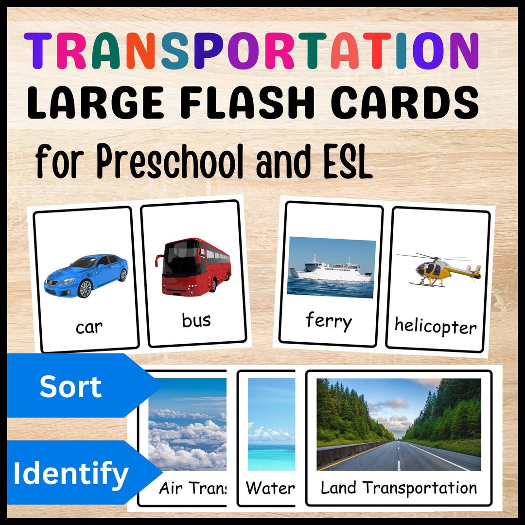 Transportation Flash Cards for Preschool Kindergarten - Etsy