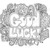 Good Luck Doodle Black & White PNG Image Instant Digital Download, Good ...
