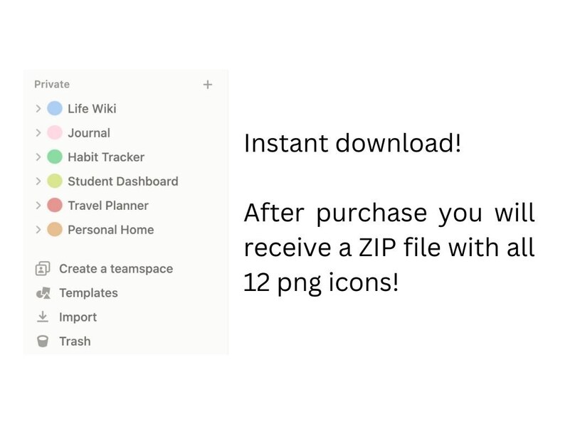 Notion Icons - Aesthetic Digital Stickers for Life Planner, Notion ...