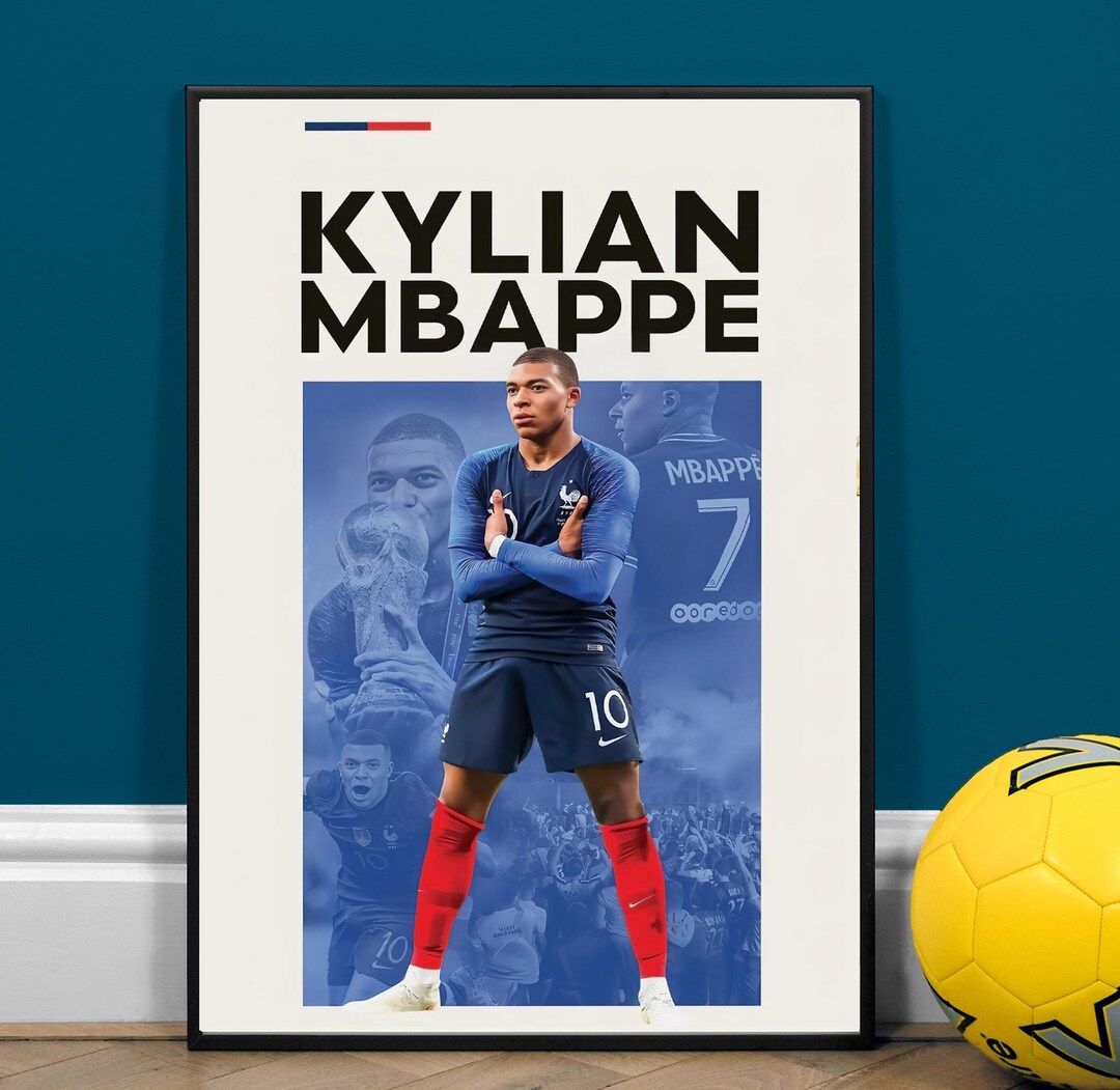 Kylian Mbappe Football Print Home Wall Art Wall Decor Prints Gifts ...