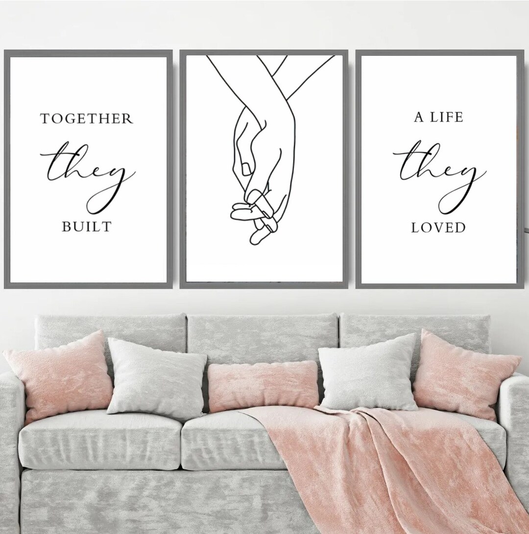 Line Art Hands Holding Together They Built A Life They Loved - Etsy