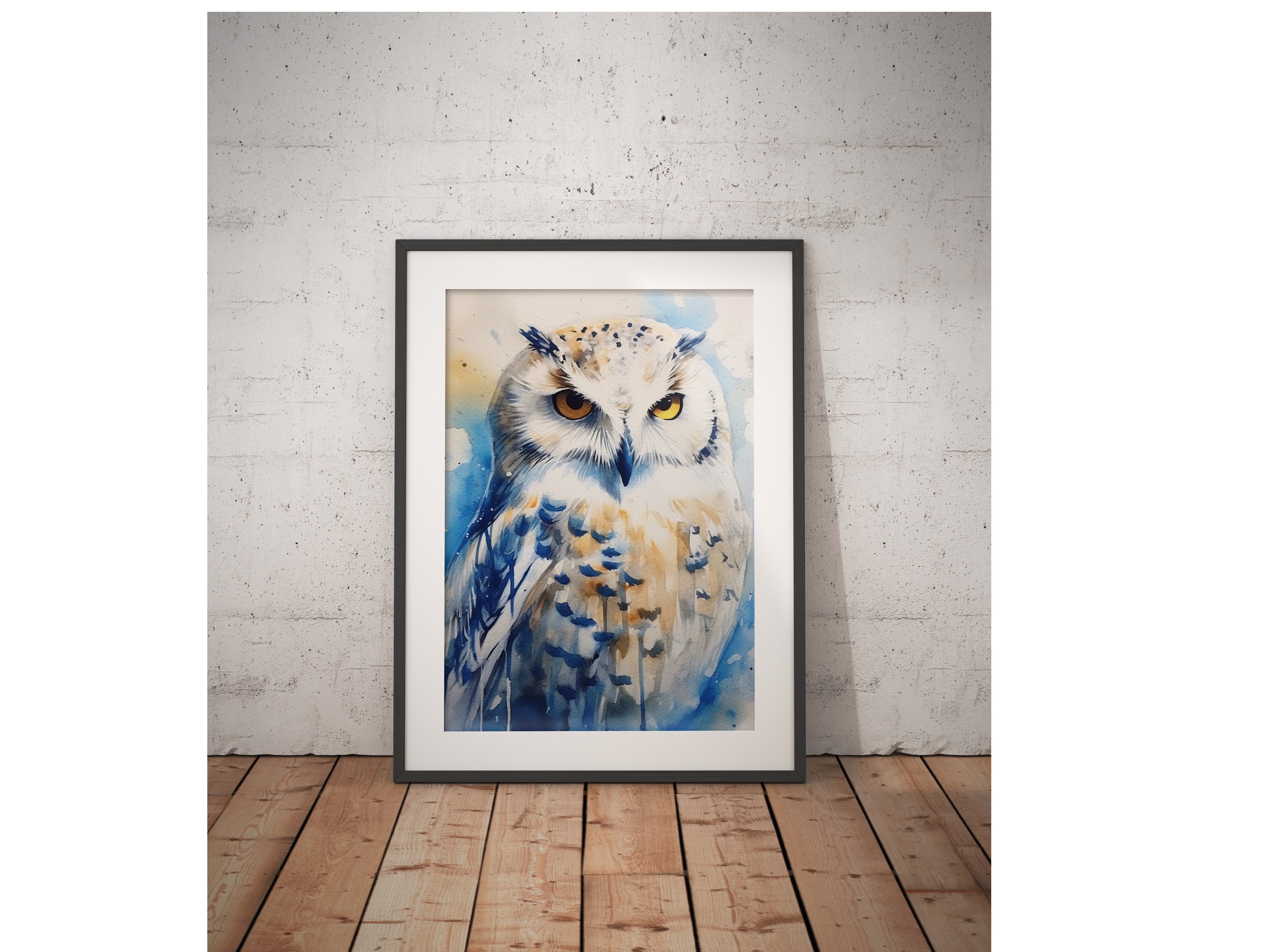 Wizard Inspired Owl (watercolor Printable Decor, Watercolor Owl, Line ...
