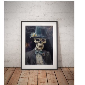 Impressionist Skeleton Victorian Painting (printable Decor, Oil ...