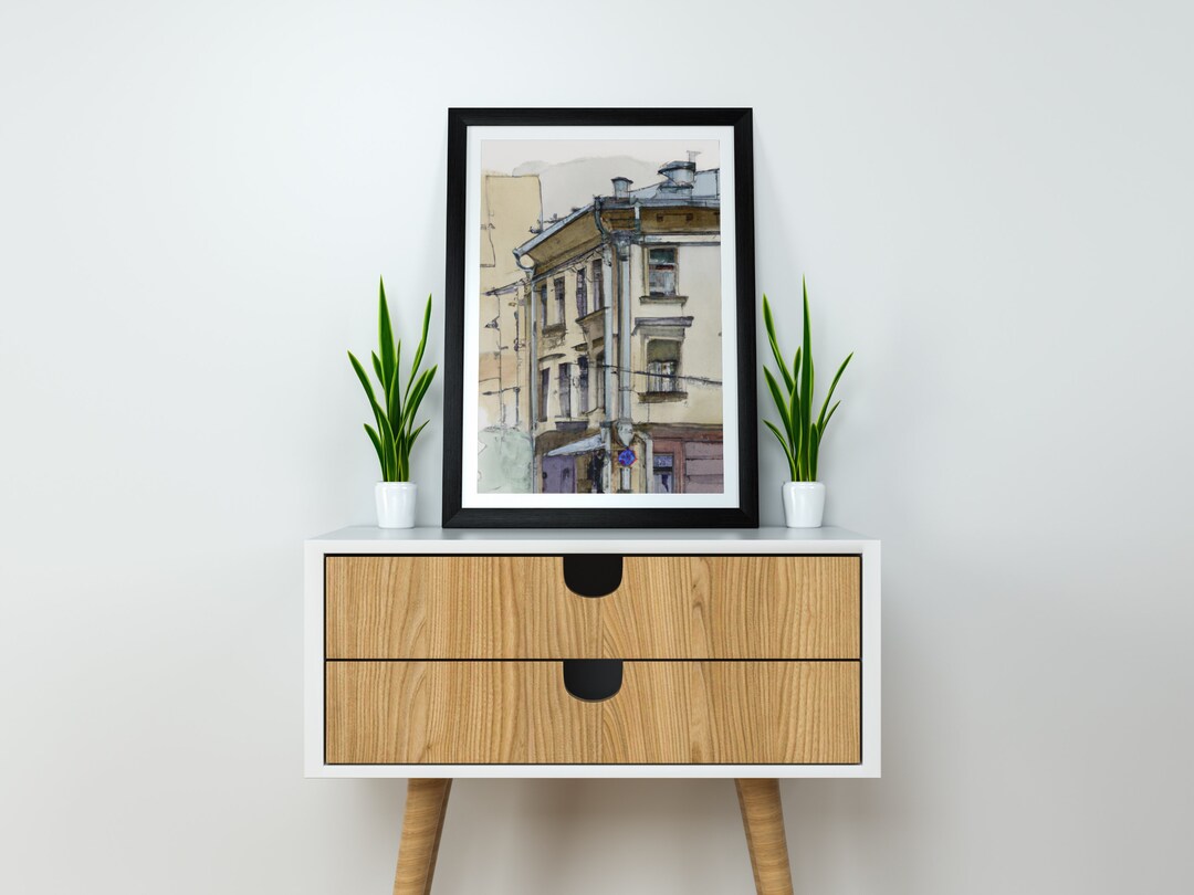 Urban Sketch Corner Store (portrait, Urban Sketch Printable Decor ...
