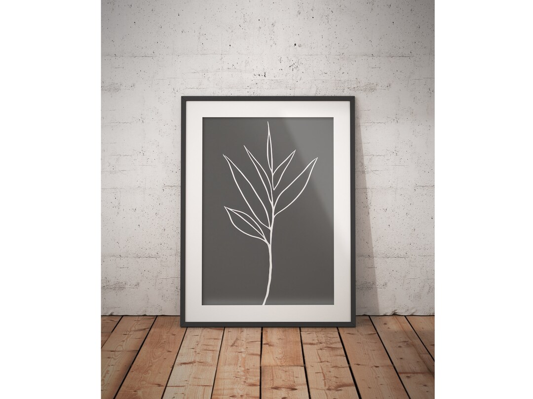 Simple Plant Line Drawing (printable Decor, Plant Rawing, Modern ...