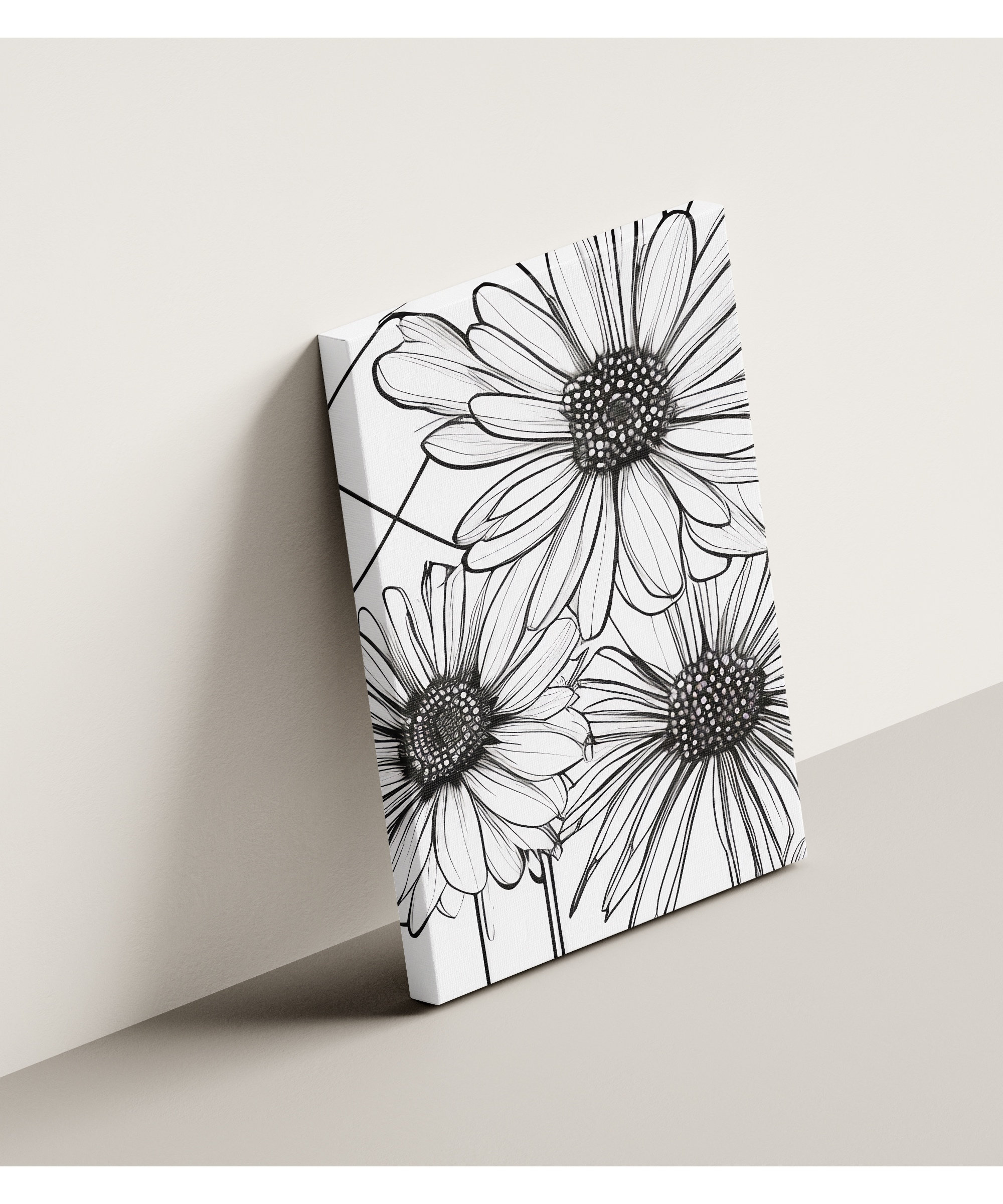 Drawing Miss Daisy, printable Decor, Daisy Drawing, Mid Century Modern ...