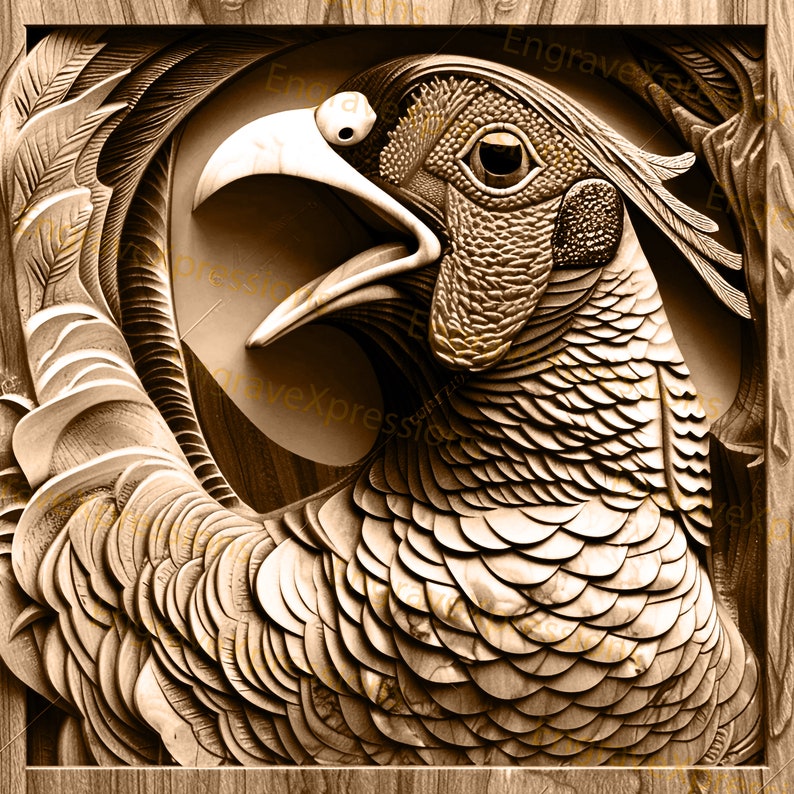 3D Bird Laser Engrave File: Pheasant Design (PNG, SVG) - Etsy UK