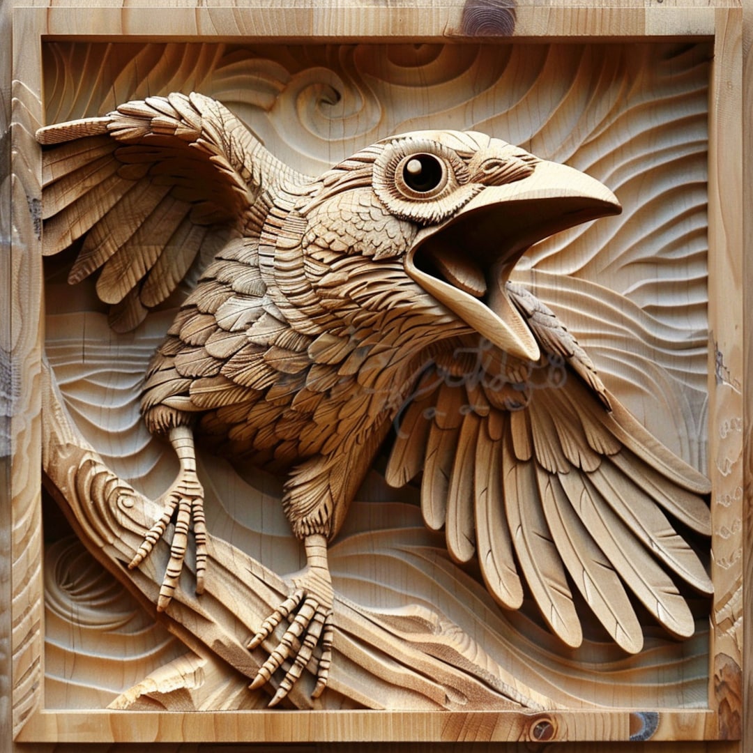 3D Bird Laser Engrave File: Eagle, Hummingbird, Seagull (PNG, SVG) - Etsy