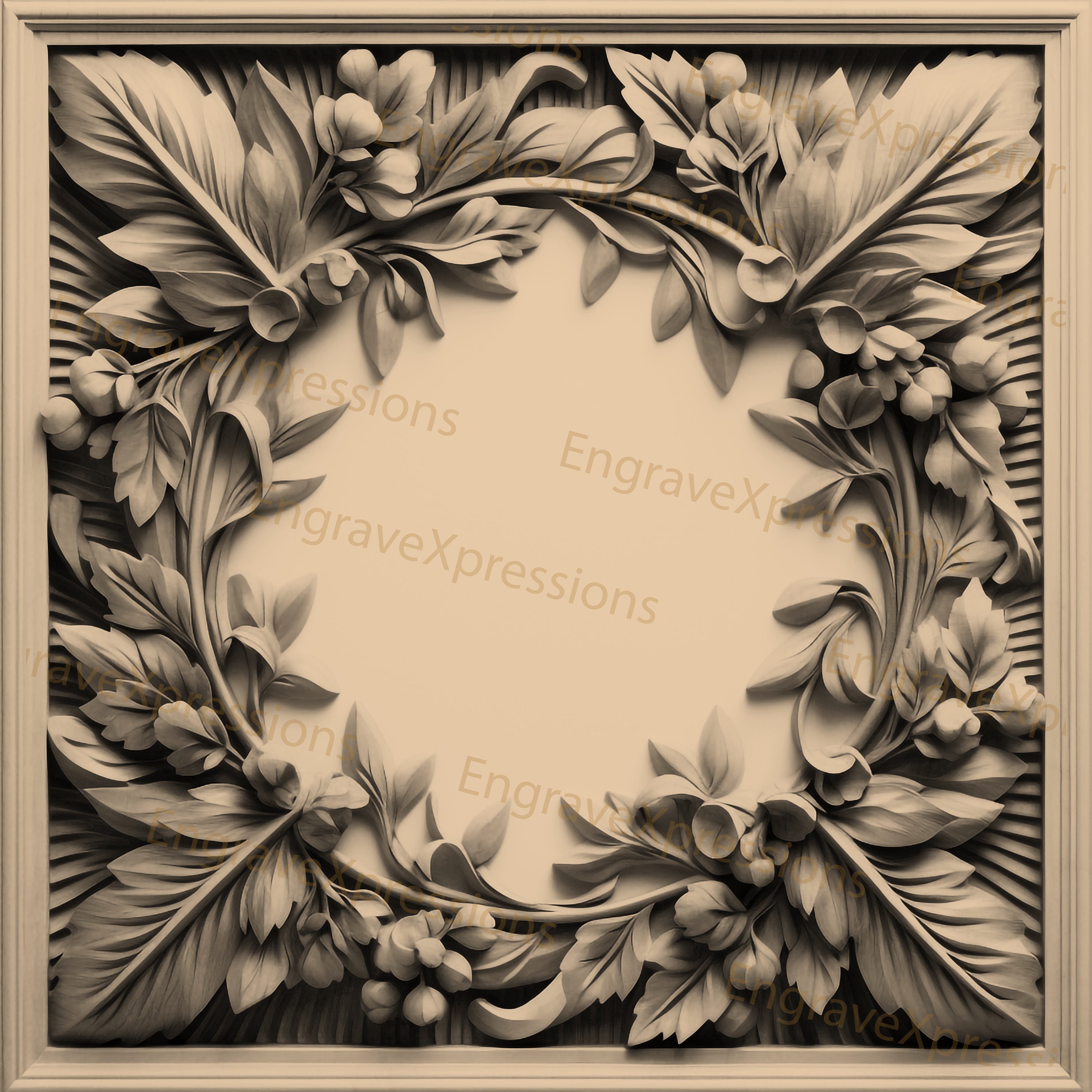 3D Flower Frame Laser Engrave File: Lightburn Ready PNG (digital ...