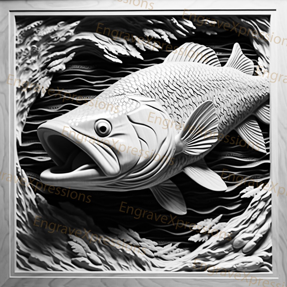 3D Bass Laser Engrave File: Wildlife Art PNG, SVG (digital Download) - Etsy