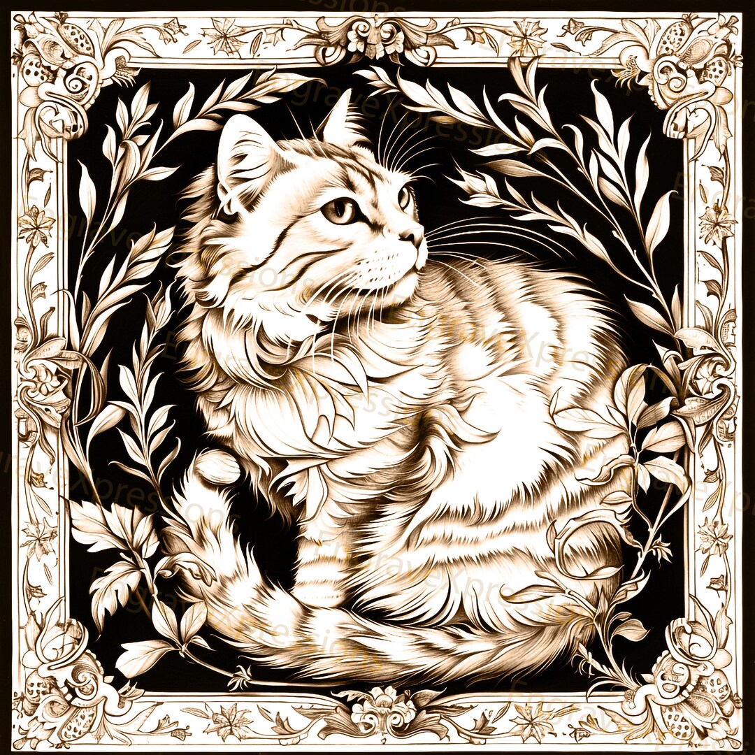 Laser Engrave PNG: Floral Cat 3D Illusion (digital Design File) - Etsy