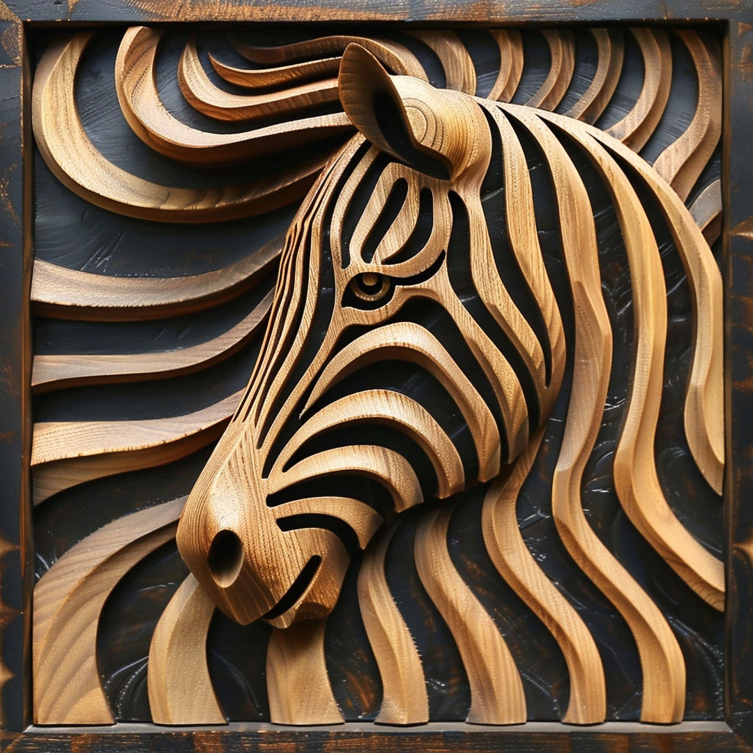 3D Zebra Laser Engrave File: Wildlife Animal PNG, SVG (digital Design ...