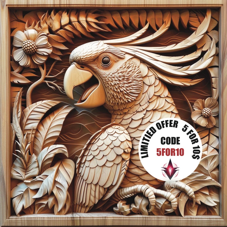 3D Bird Laser Engrave File: Cockatoo, Parrot, Hummingbird (PNG, SVG) - Etsy