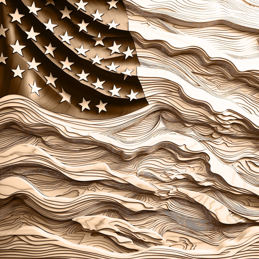 3D American Flag Eagle Head Laser Engrave File (PNG, SVG) - Etsy