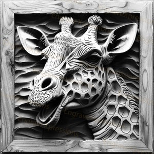 3D Giraffe Laser Engrave File: Wildlife PNG, Lightburn Ready - Etsy