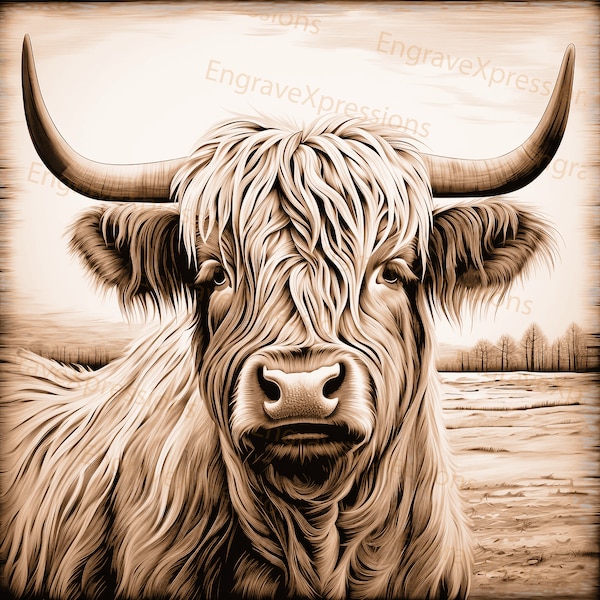 3d Printed Highland Cow - Etsy