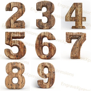 Rustic Wood Alphabet & Numbers Laser Cut Files (PNG, SVG) - Etsy
