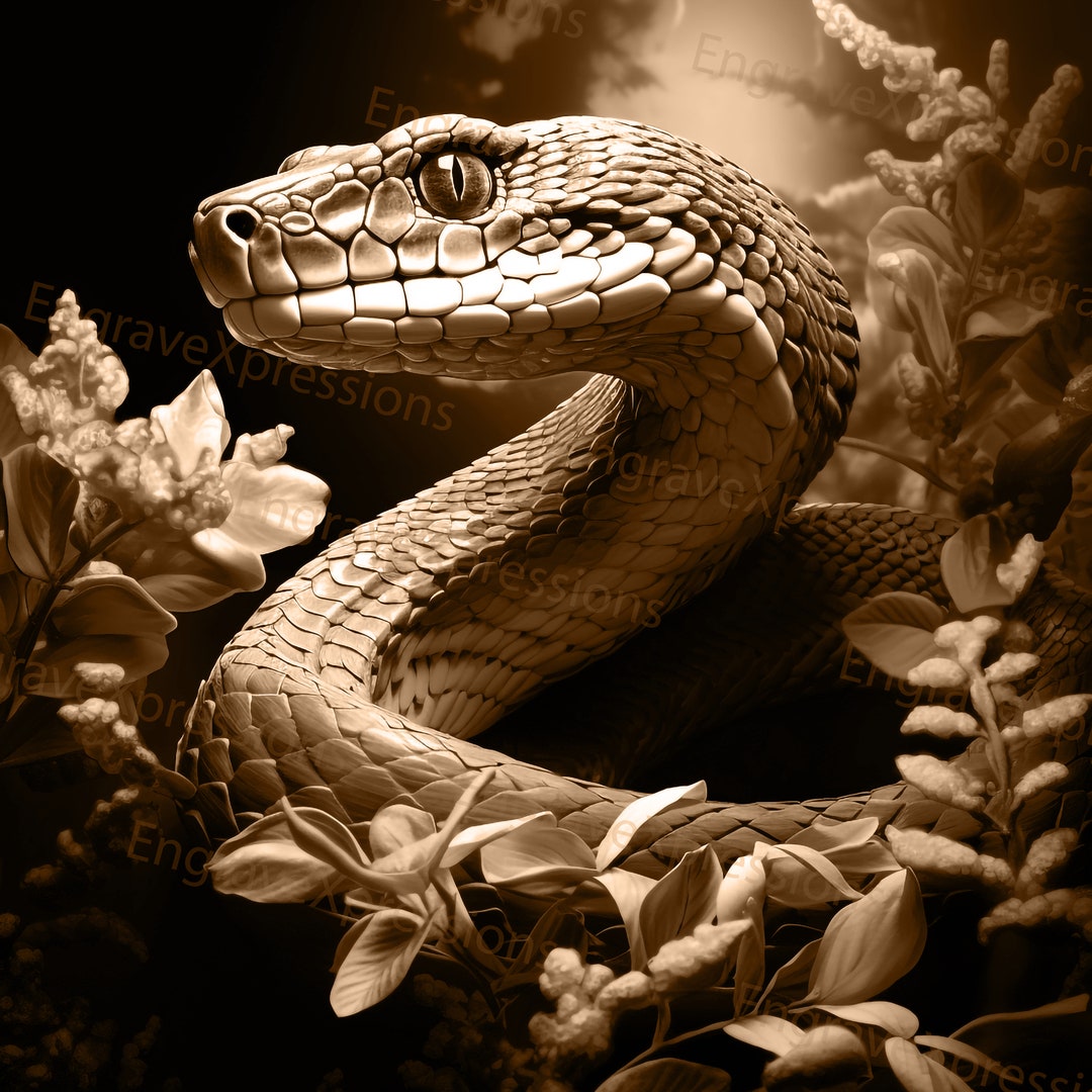 3D Snake Laser Engraving File: Wildlife Art (PNG, SVG) - Etsy
