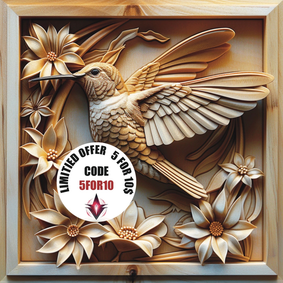 3D Hummingbird Laser Engrave File: Bird Design PNG (digital Design) - Etsy
