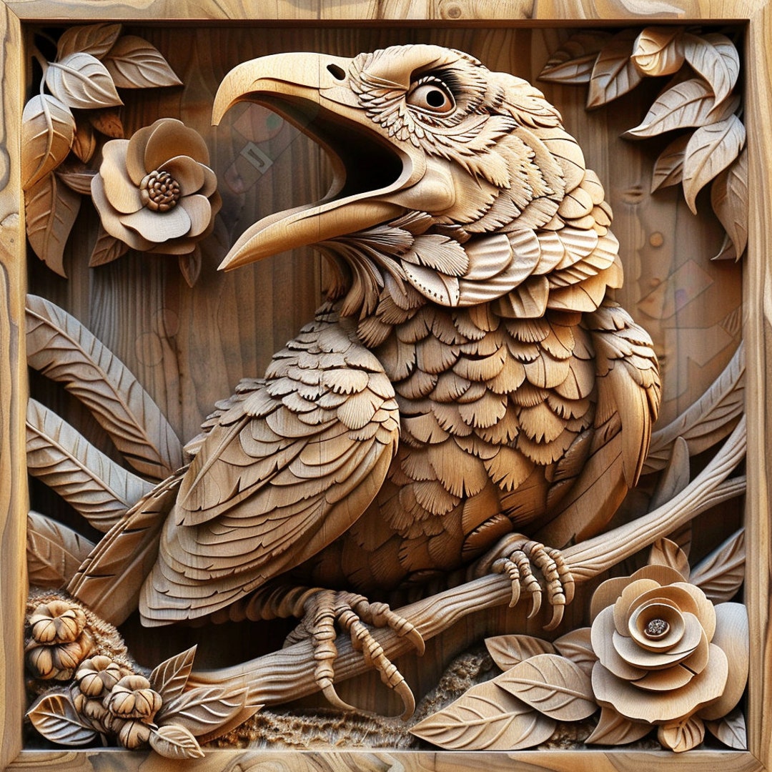 3D Bird Laser Engrave File: Eagle, Hummingbird, Cuckoo (PNG, SVG) - Etsy