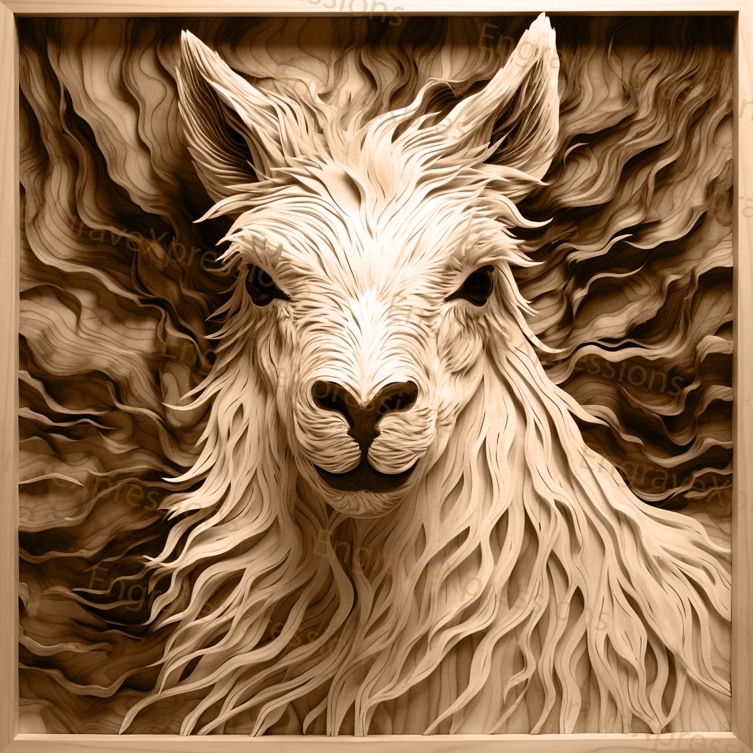 3D Llama Laser Engrave File: Wildlife PNG, Lightburn Ready - Etsy