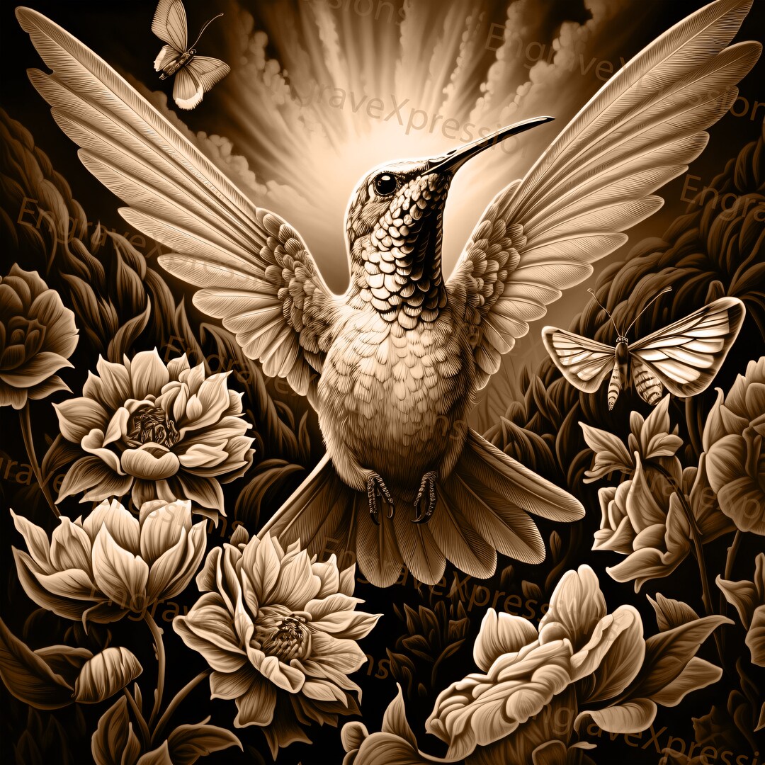 Hummingbird Laser Engrave File: 3D Illusion PNG, SVG (digital Download ...