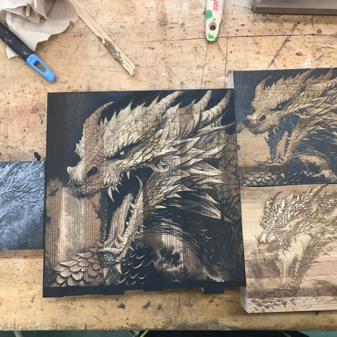 3D Dragon Laser Engrave File: Lightburn, Glowforge Ready (PNG, SVG) - Etsy