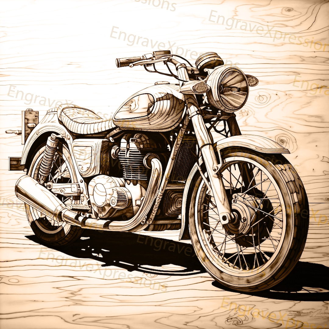 3D Motorcycle Laser Engrave PNG: Lightburn Ready File (digital Download ...