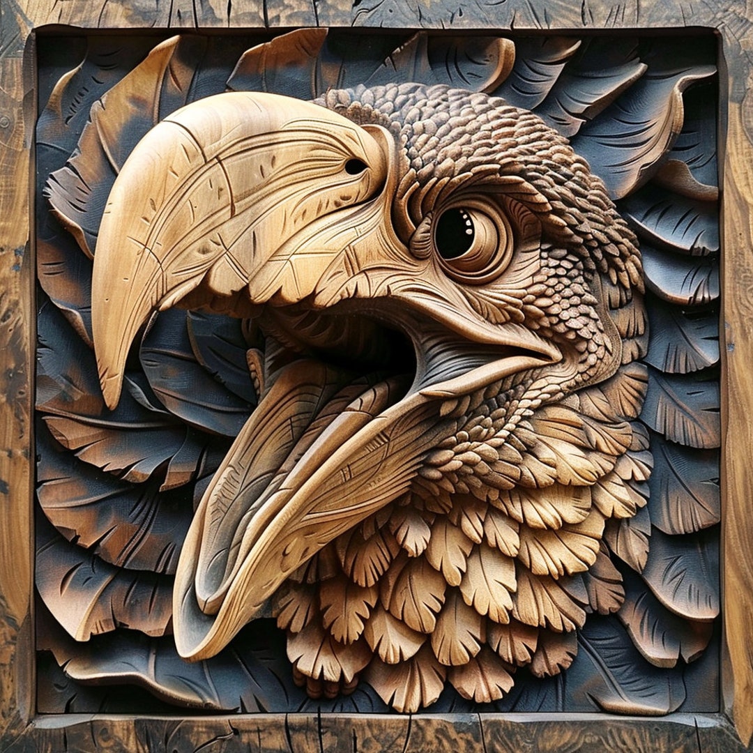 3D Bird Laser Engrave File: Eagle, Hummingbird, Hornbill (PNG, SVG) - Etsy