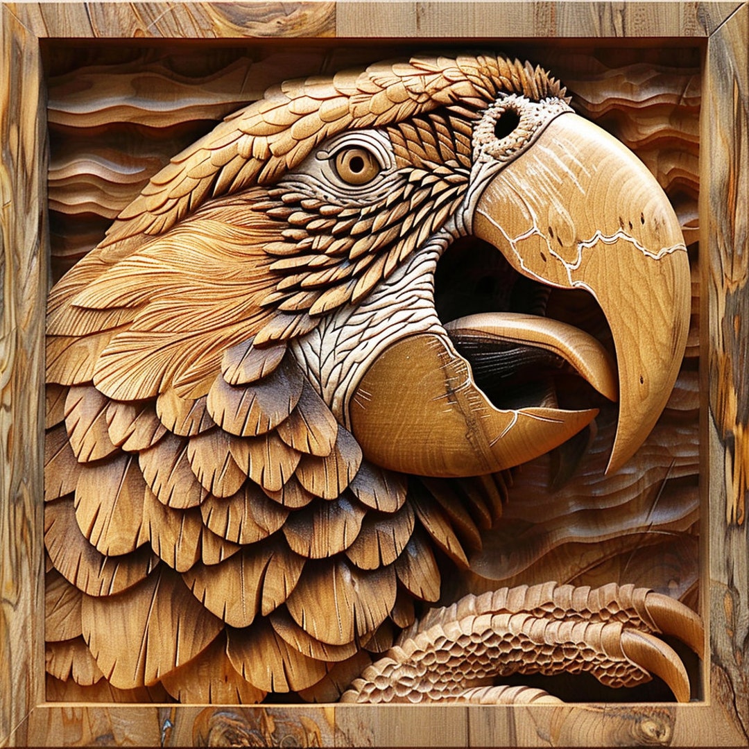 3D Bird Laser Engrave File: Eagle, Macaw, Hummingbird (PNG, SVG) - Etsy