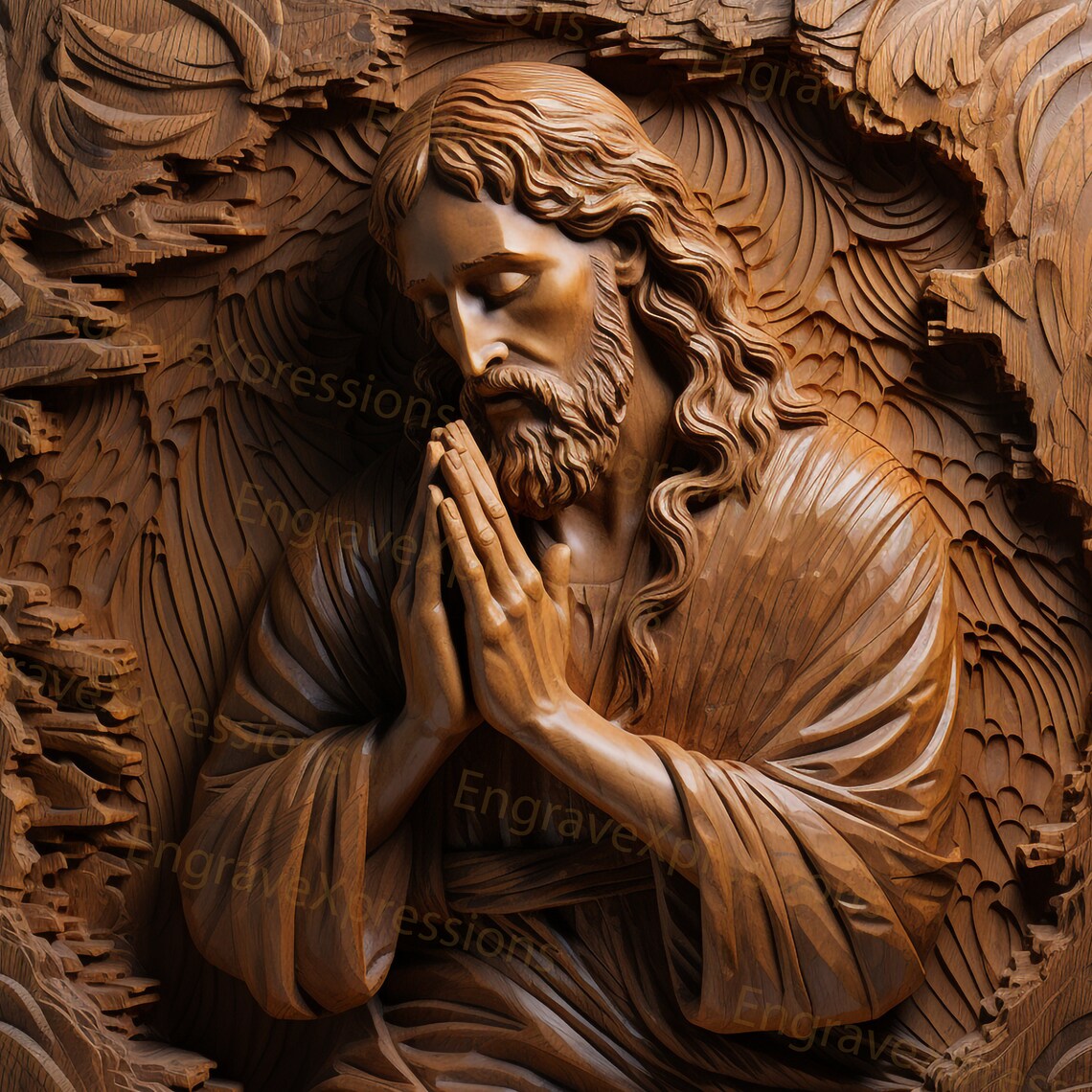 Jesus Christ Portrait Laser Engrave File: 3D Illusion PNG, SVG (digital ...