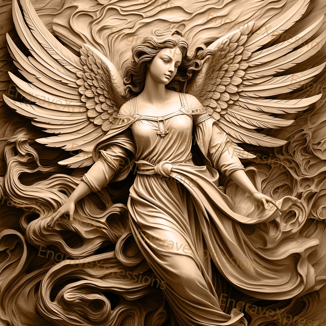 3D Angel Laser Engrave File: Winter Christmas Design (PNG, SVG) - Etsy