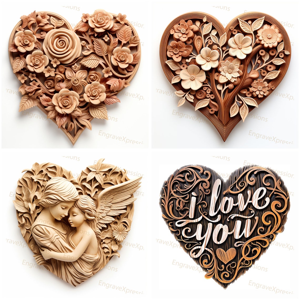 Rose Heart Laser Engrave PNG: 3D Illusion File (digital Download) - Etsy
