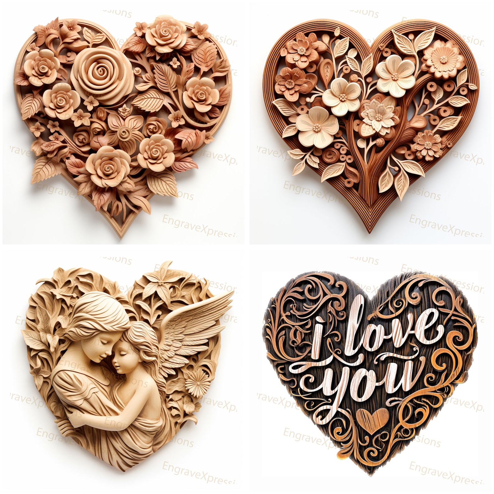 Angel Cupid Heart , Wedding Valentines Day, Laser Burn Engrave PNG ...