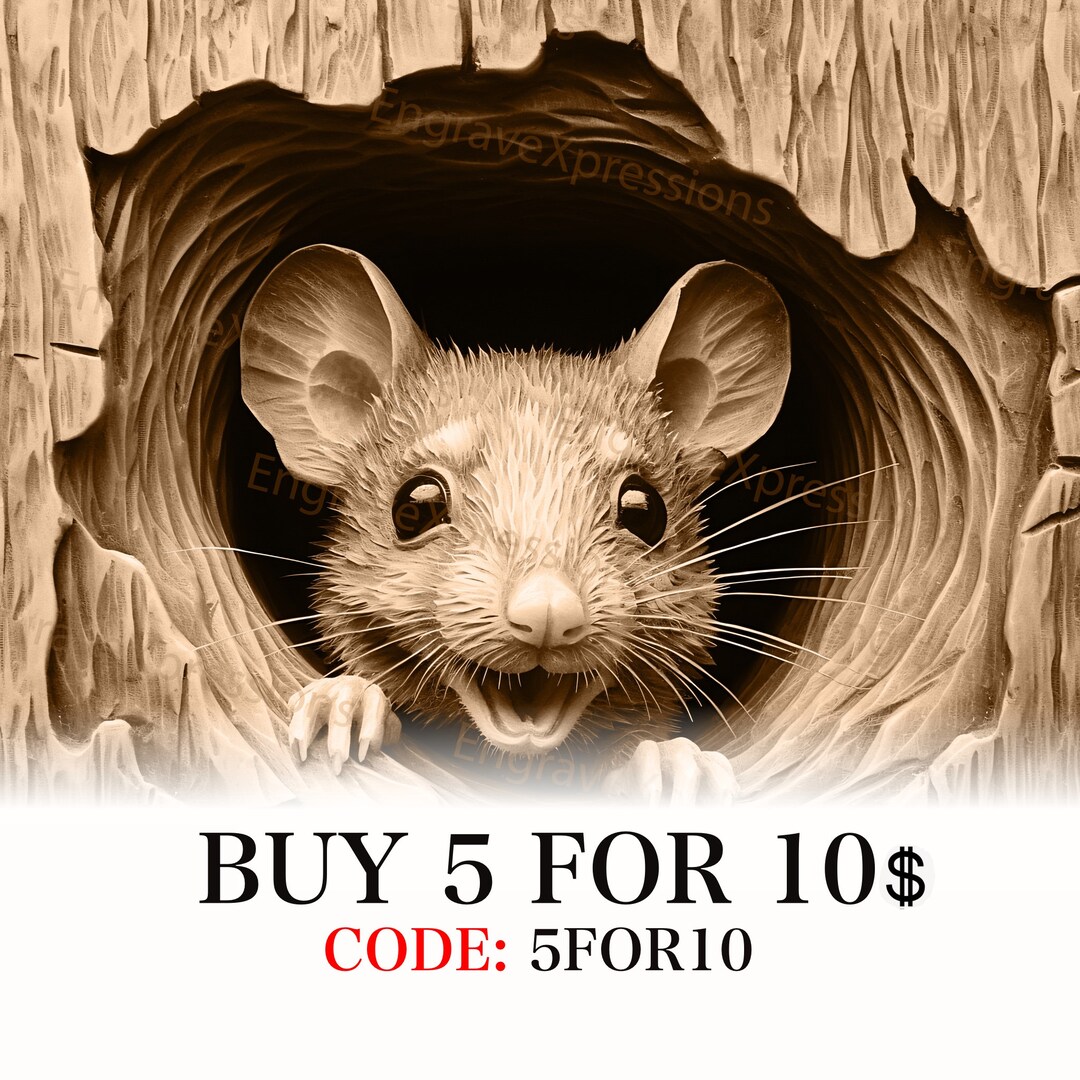 3D Mouse Laser Engrave File | Wildlife PNG (digital Download) - Etsy