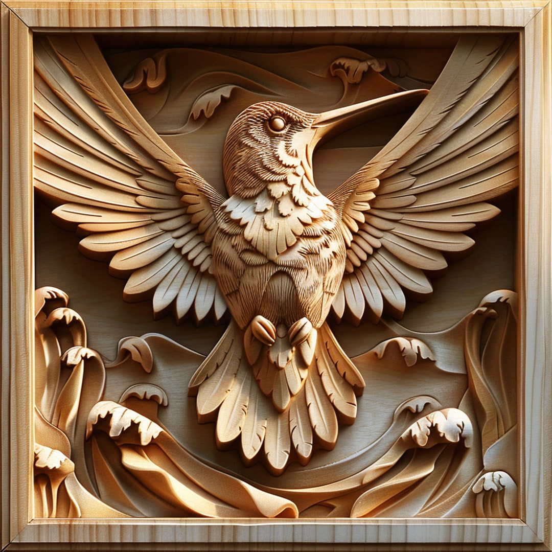 3D Hummingbird Laser Engrave File: Bird Design PNG, SVG (digital ...