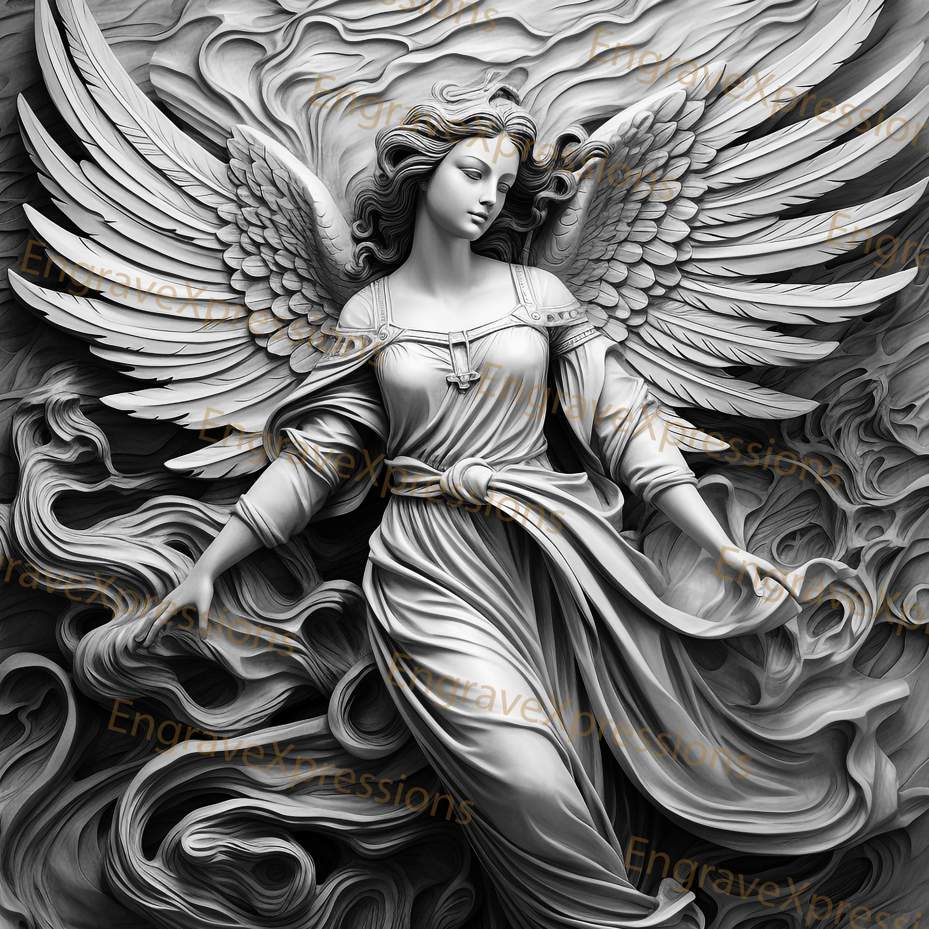 3D Angel Laser Engrave File: Winter Christmas Design (PNG, SVG) - Etsy