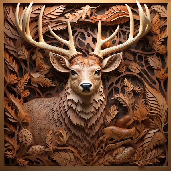 Deer Laser File 3d - Etsy
