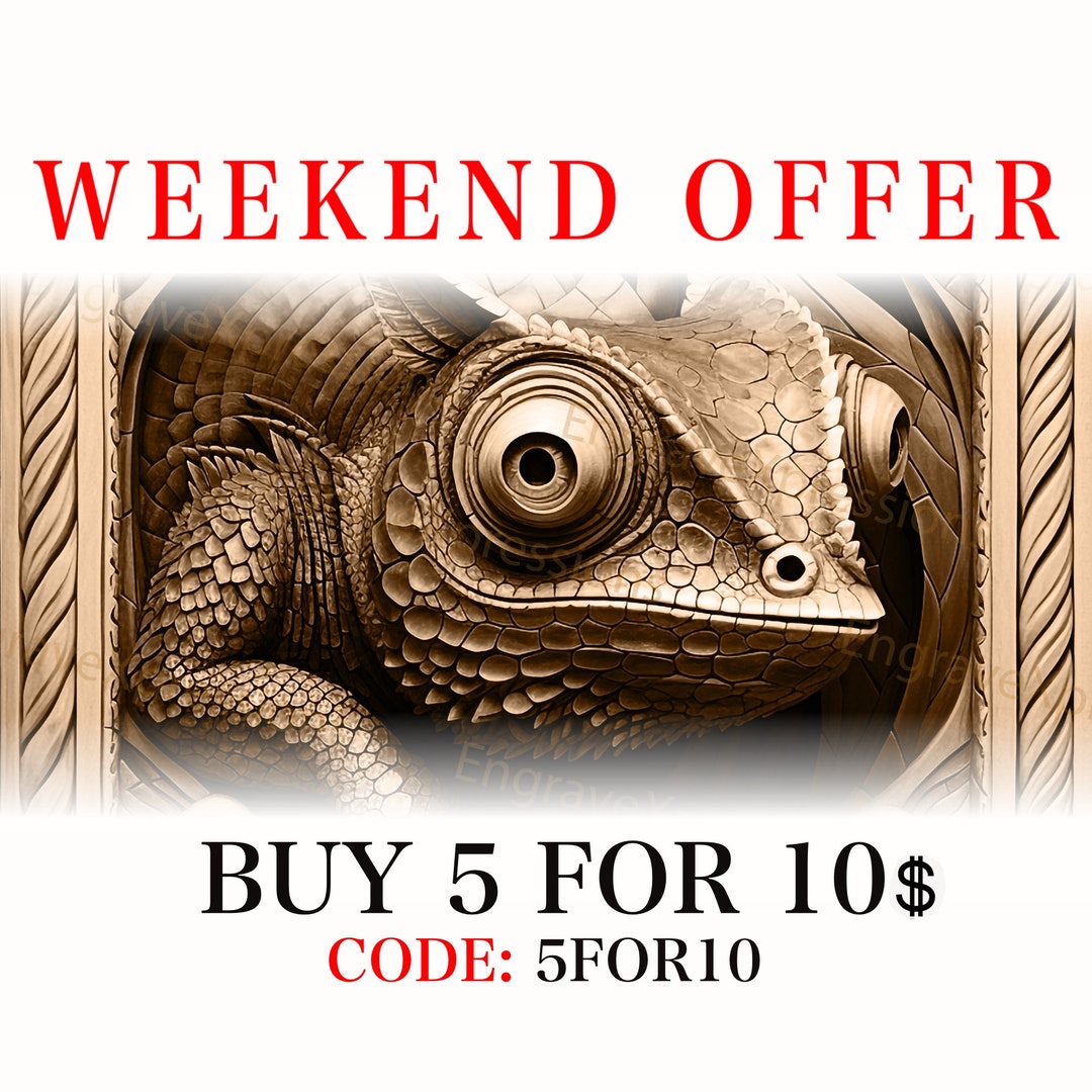 3D Chameleon Laser Engrave File: Wildlife PNG, Lightburn Ready (digital ...