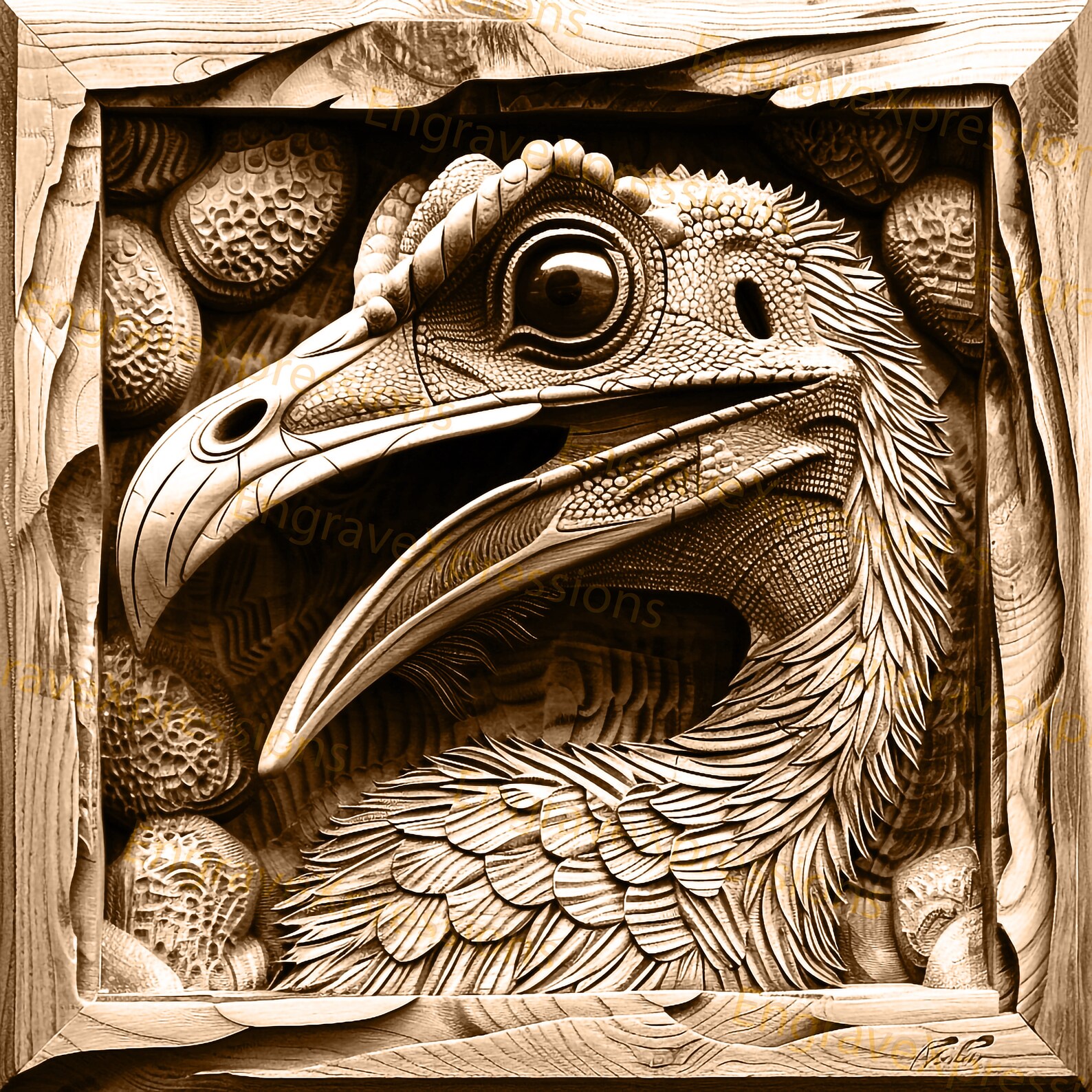 3D Bird Laser Engrave File: Eagle, Cassowary, Hummingbird (PNG, SVG) - Etsy