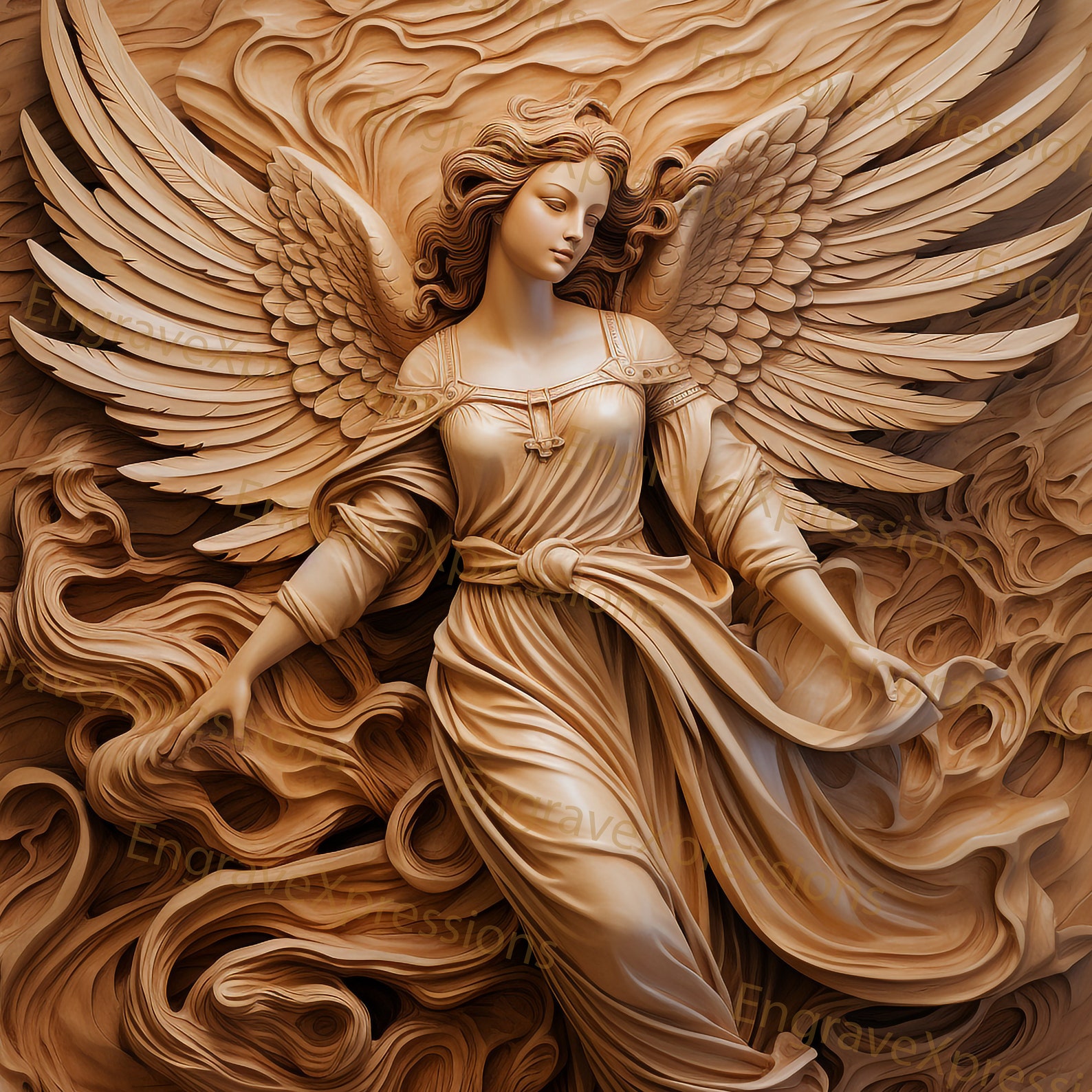3D Angel Laser Engrave File: Winter Christmas Design (PNG, SVG) - Etsy