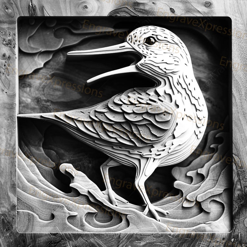 3D Bird Laser Engrave File: Hummingbird, Eagle, Duck (PNG, SVG) - Etsy