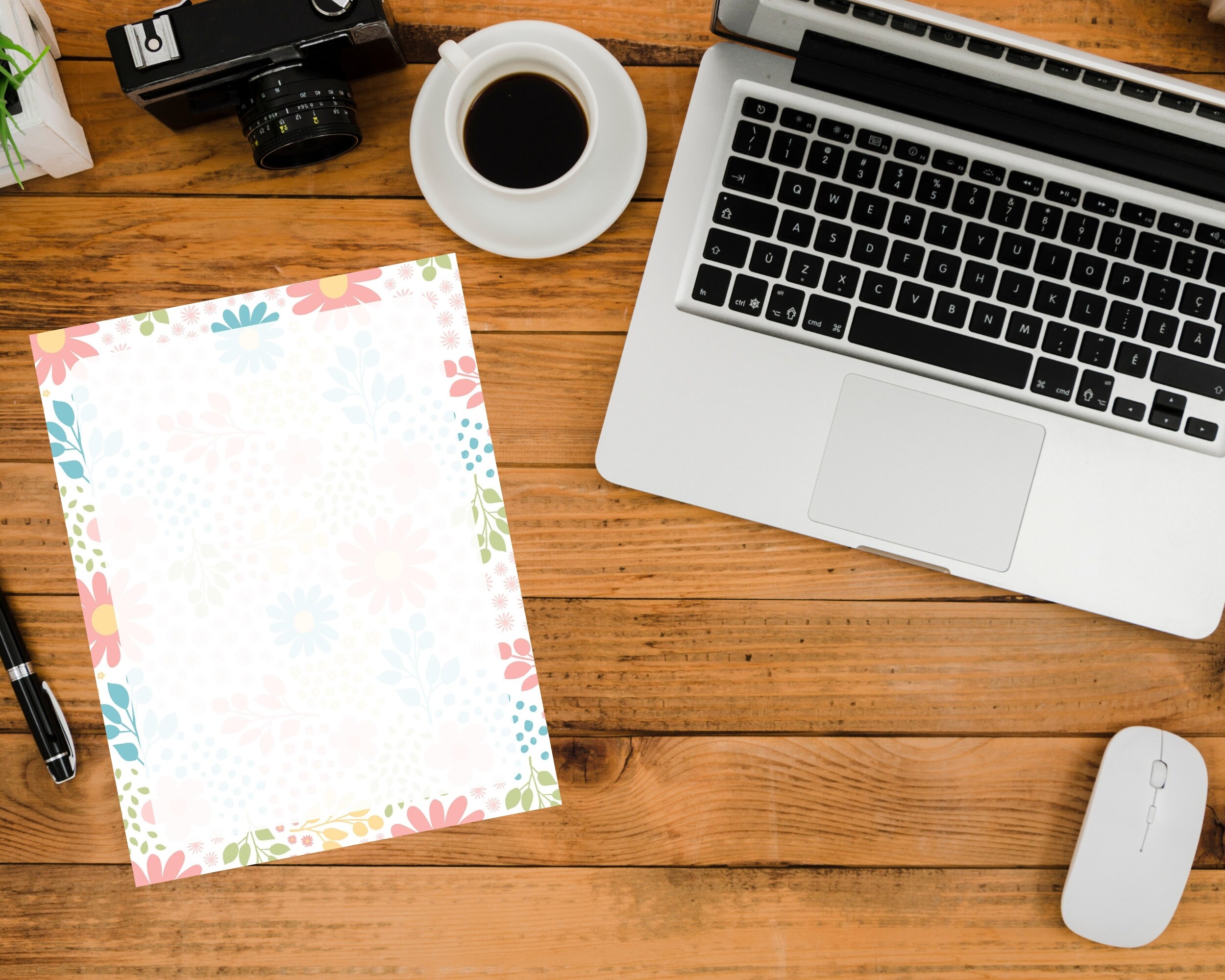 Floral Writing Paper Printable Printable Lined Writing - Etsy