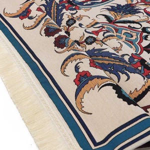 Turkish Gobelin Prayer Rug, Blue Tile Patterned Seccade, Islamic Decor ...